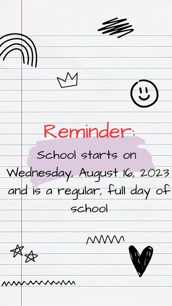 First day of School - Wednesday, August 16 | Helper Middle School